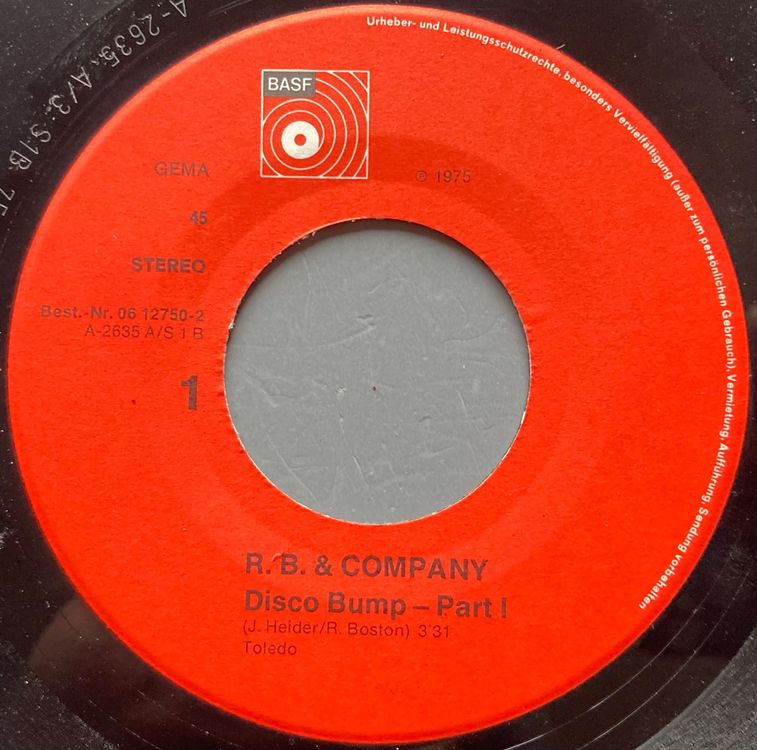R.B. & COMPAGNY - DISCO BUMP (Gebraucht) in Poliez-Pittet für CHF 2 ...