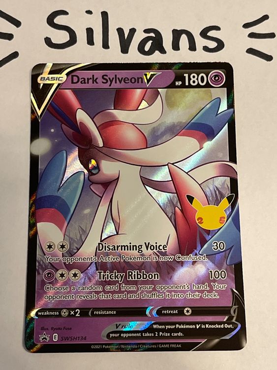 Dark Sylveon V Black Star Promo SWSH134 Celebrations EN (Neu (gemäss ...