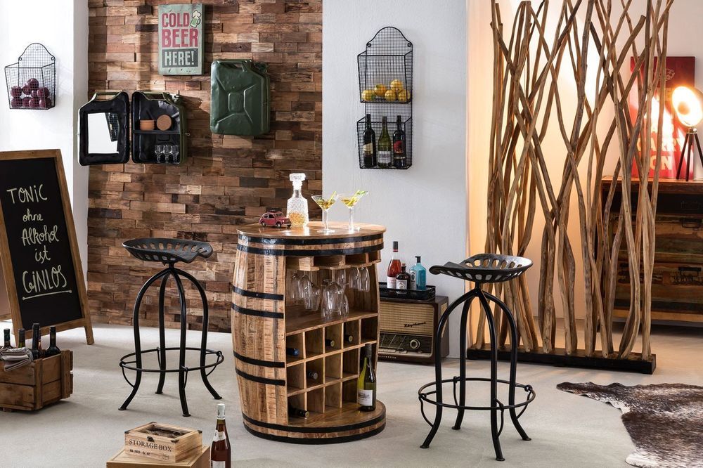 Bartisch Stehtisch Fass VINUM Mango massiv | Kaufen auf Ricardo