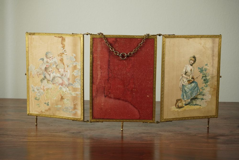 Alter Triptychon Spiegel Engel Miroir de Barbier Anges | Kaufen auf Ricardo