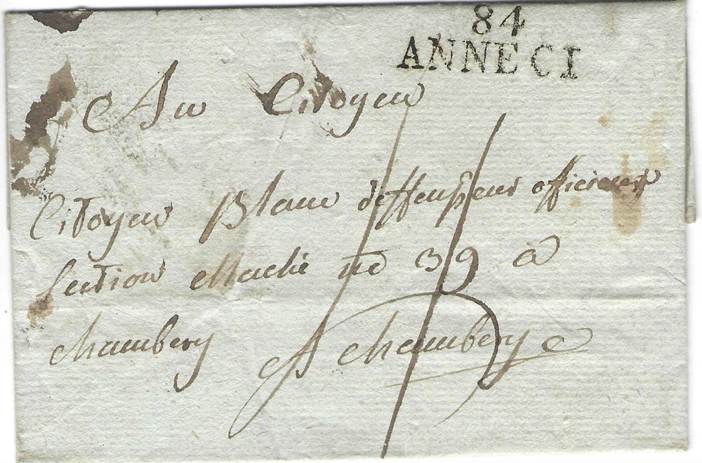 Faltbrief Anneci - Chambery ca.1810 | Kaufen auf Ricardo