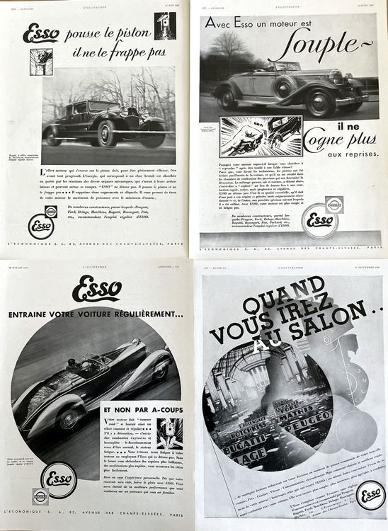 Esso - 4 Alte Werbungen / Anciennes publicités 1931/32 | Kaufen auf Ricardo