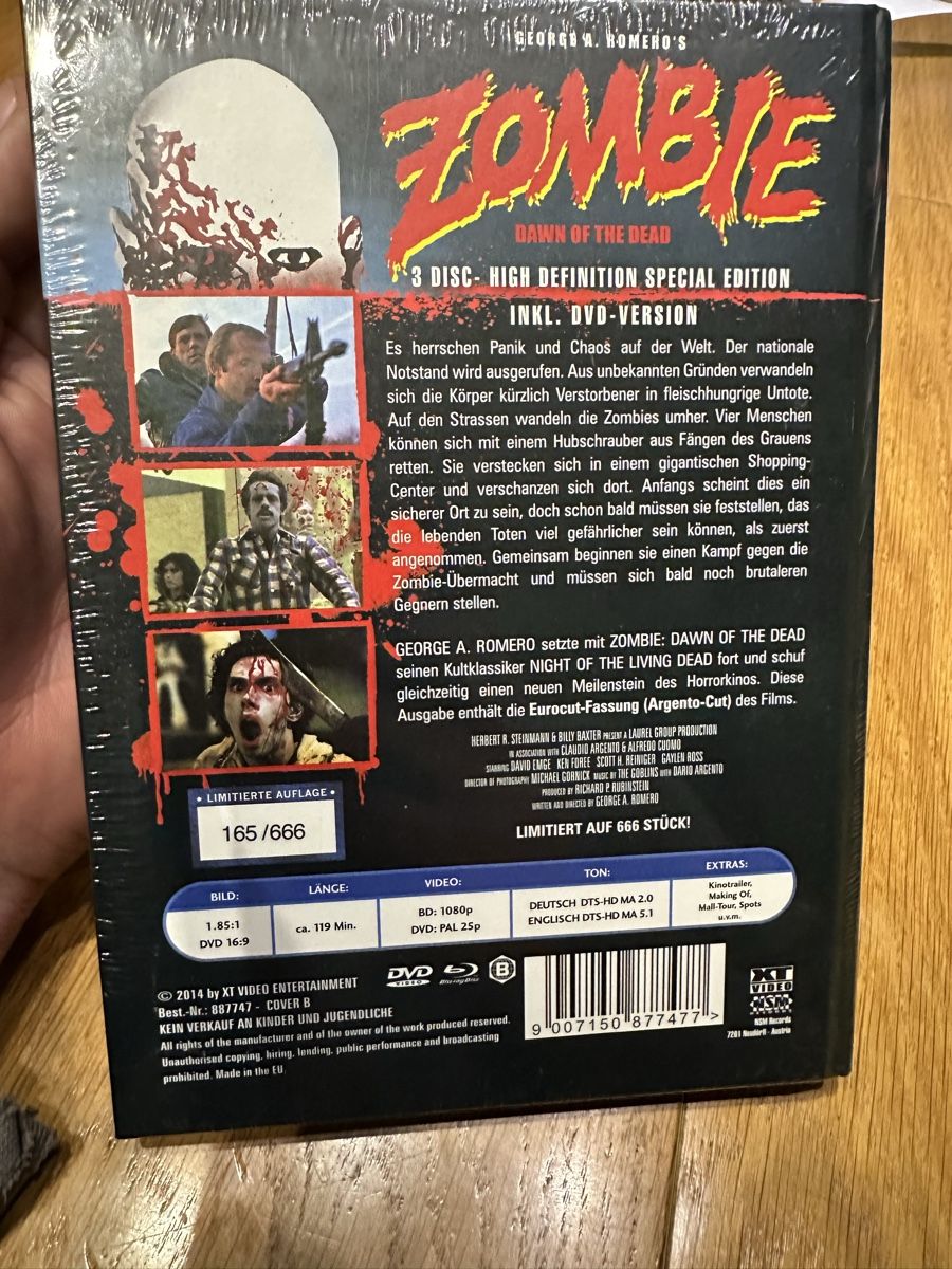 Zombie, Dawn of the Dead Mediabook, XT Video OVP (Neu und ...