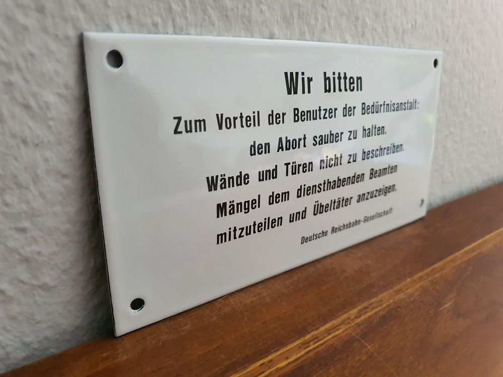 Emailschild Vorsicht Achtung Bahn Zug Tram Emaille Schild | Kaufen auf Ricardo