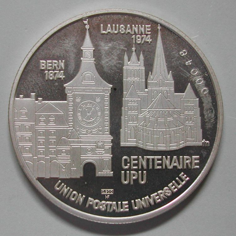 223 MED, 100 JAHRE UPU 1874-1974, SILBER (Neu (gemäss Beschreibung)) in Bern für CHF 9.1 – mit ...