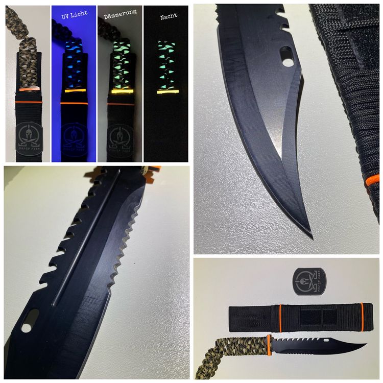 Rambo Survival Jagd Mehrzweckmesser Signal Neon Badge Seil | Kaufen auf ...