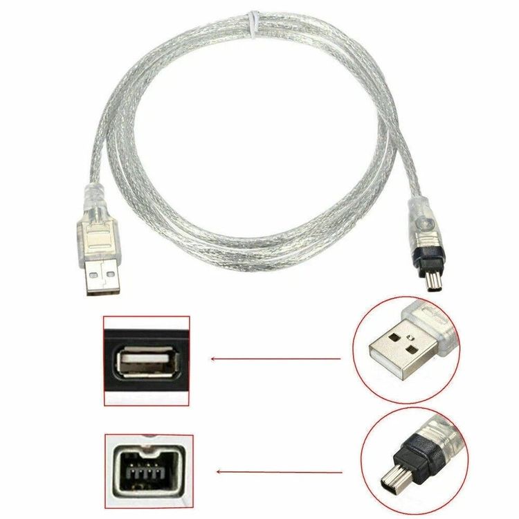 HDV Mini DV USB Datenkabel FireWire 1394 4Pin Camcorder PC (Neu (gemäss ...