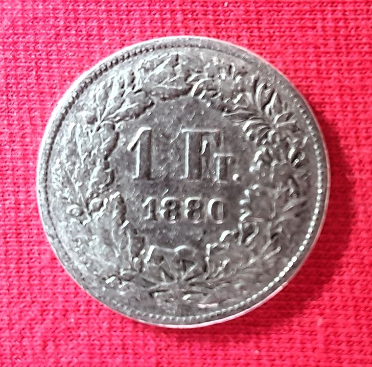 1 Franken 1880 uralte und seltene Silbermünze ab nur 1 Fr !! (Gebraucht) in Camignolo für CHF 2. ...