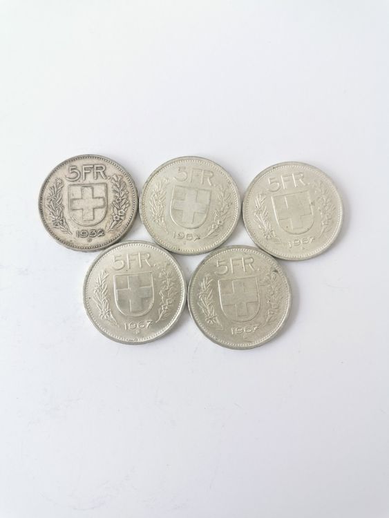 5x Fünffranken, 5.-, Silber, 1932 und 1967 | Kaufen auf Ricardo
