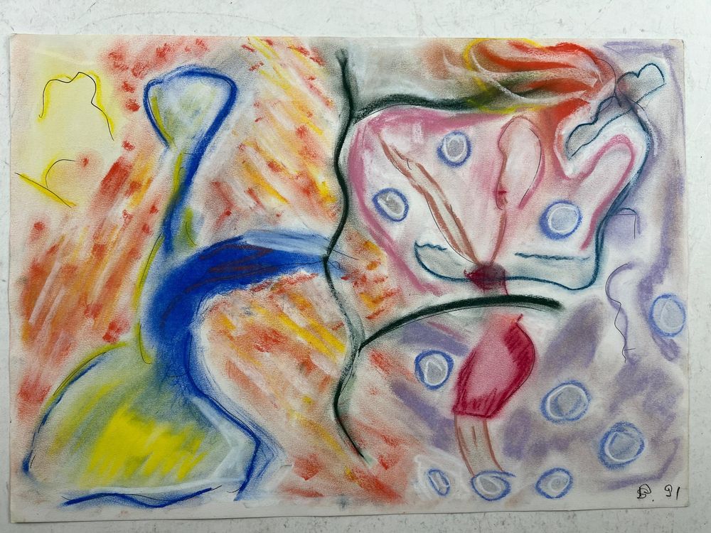 Abstrakte Mischtechnik Unleserlich Signiert. | Kaufen auf Ricardo