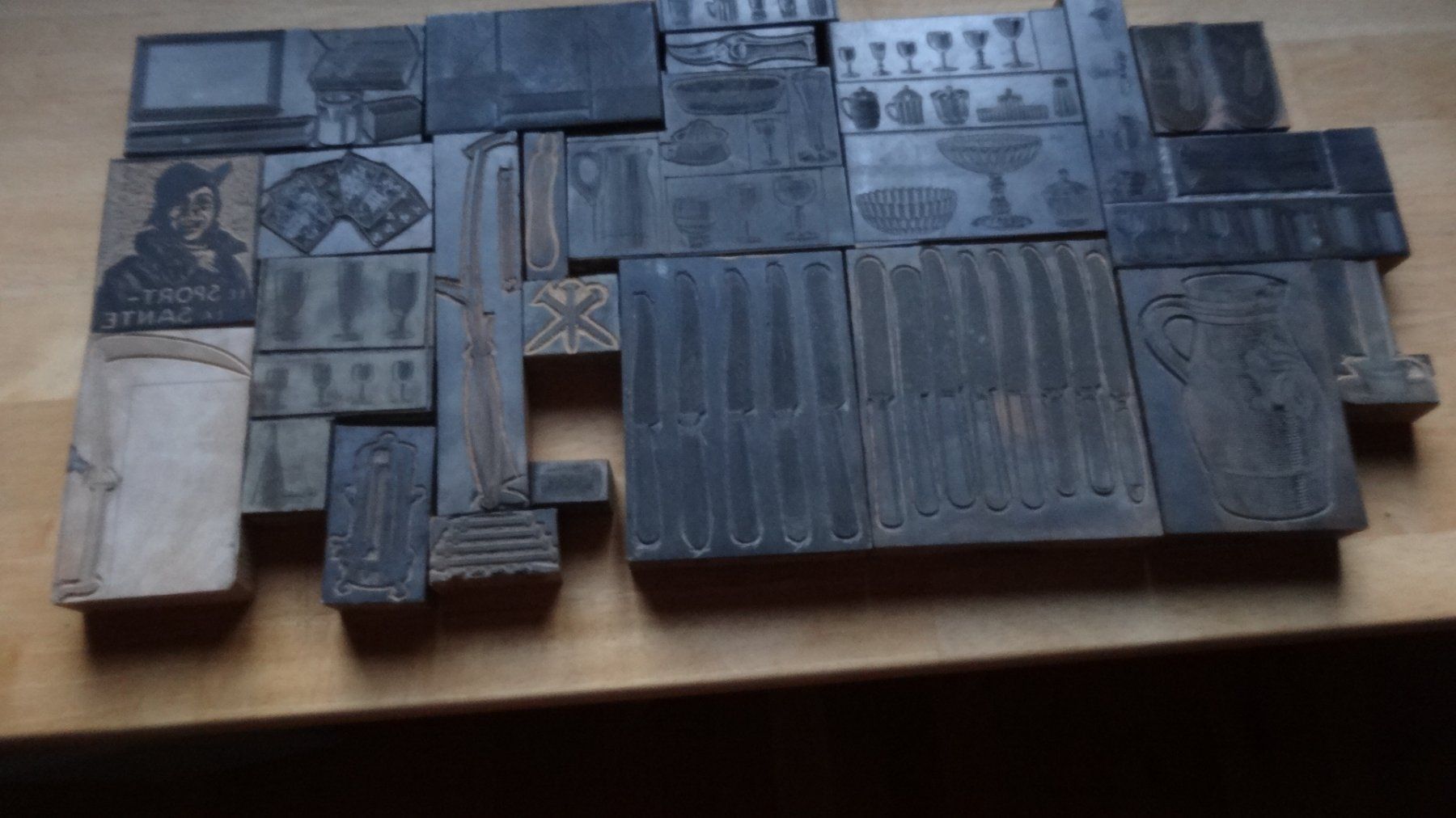 typographie, clichés bois Vintage pour impression (D'occasion) à ...