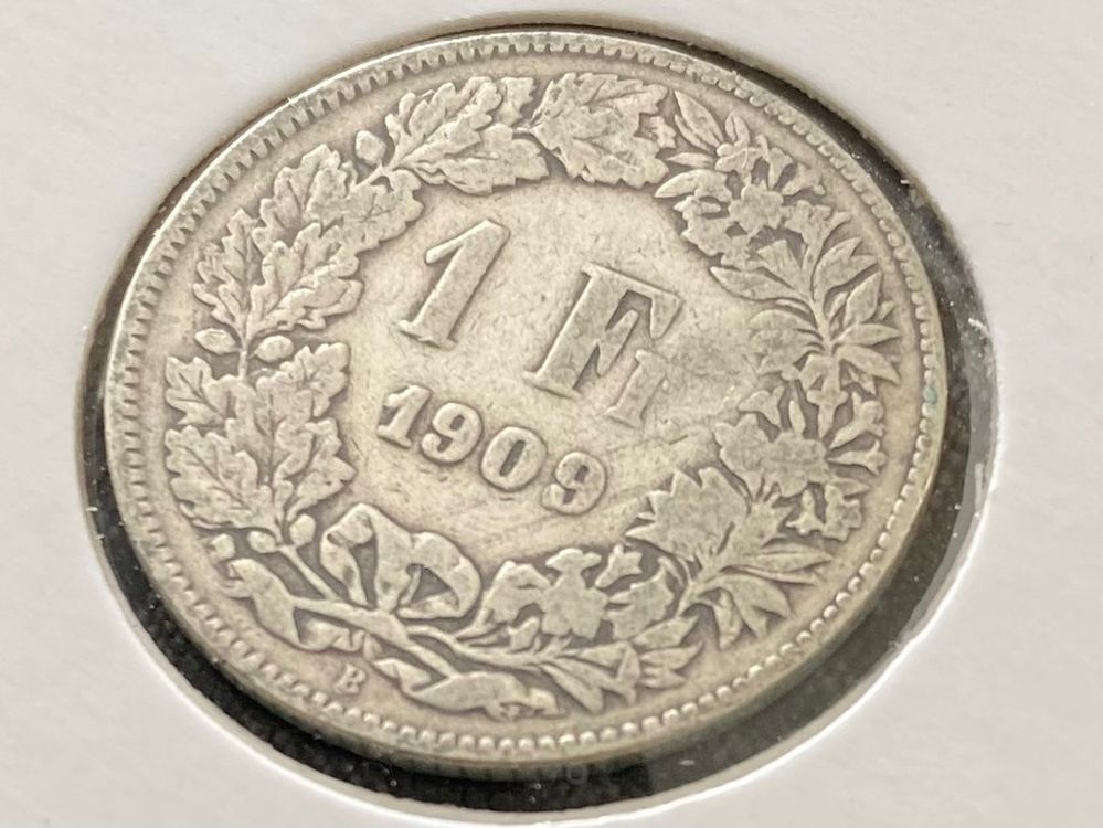 Schweiz 1.- Silber-Franken 1909 (Gebraucht) in Speicher für CHF 2.5 – nur Abholung auf Ricardo ...