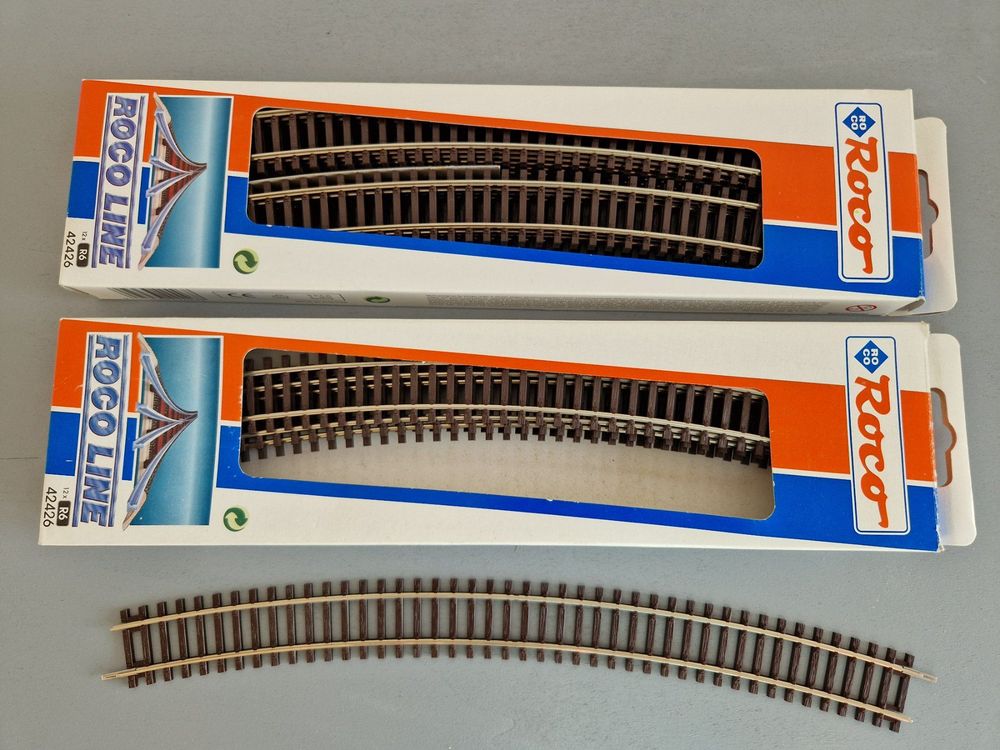 Roco Line, 17 x geboges Gleis 42426, H0, R6, neuwertig, OVP (Gebraucht ...