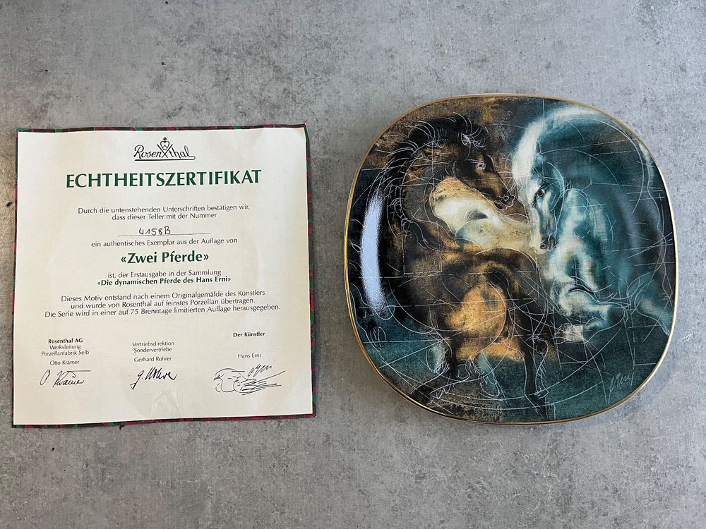 ROSENTHAL Hans Erni Sammelteller ZWEI PFERDE - neu (Neu (gemäss Beschreibung)) in Zollikofen für ...