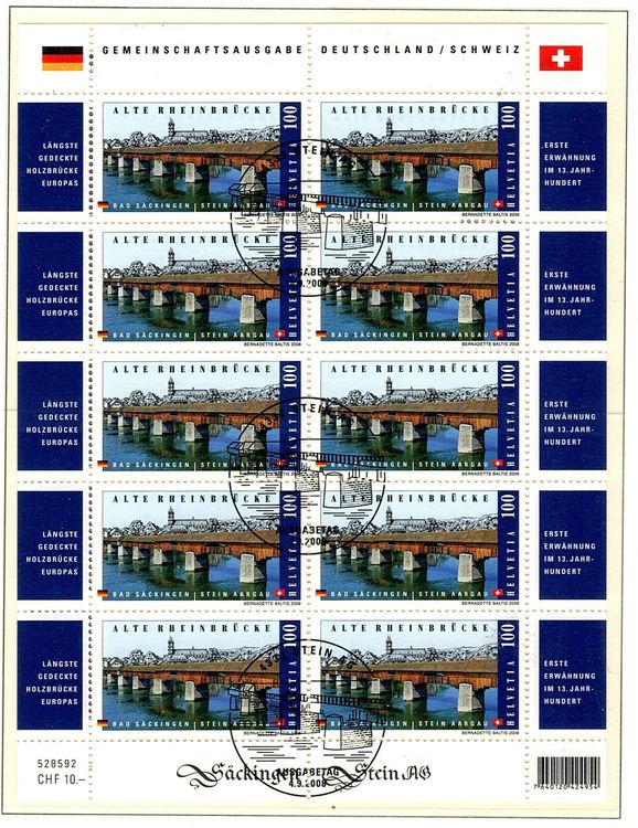 Gem.Ausgabe Deutschland-Schweiz Bogen ET (805) (Gebraucht) in Burgdorf für CHF 2.3 – mit ...