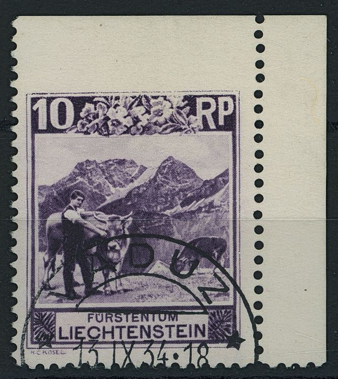 FL - 1930 - Landschaften - Abart - gestempelt (Gebraucht) in Schindellegi für CHF 350 – mit ...
