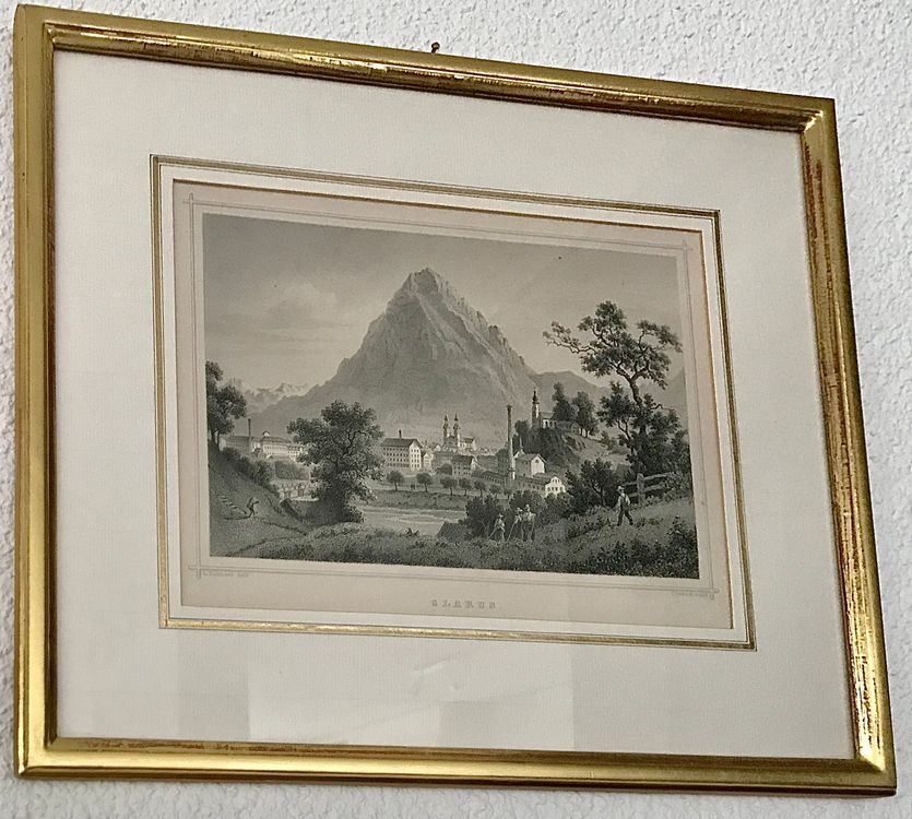 Glarus mit Glärnisch Stich gerahmt | Kaufen auf Ricardo