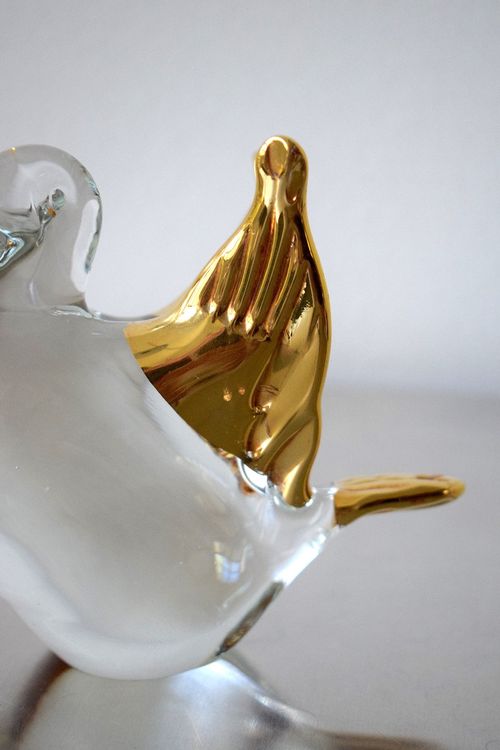 TOP Vintage Design Vogel Kristallglas Flügel in Gold Murano (Gebraucht ...