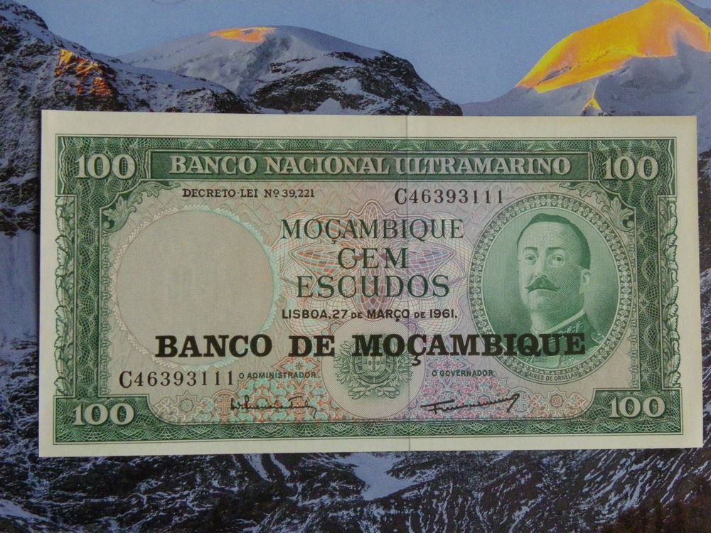 Banco de Mocambique 100 Escudos 1961, P-109 *UNC* (Neu (gemäss Beschreibung)) in Untersiggenthal ...