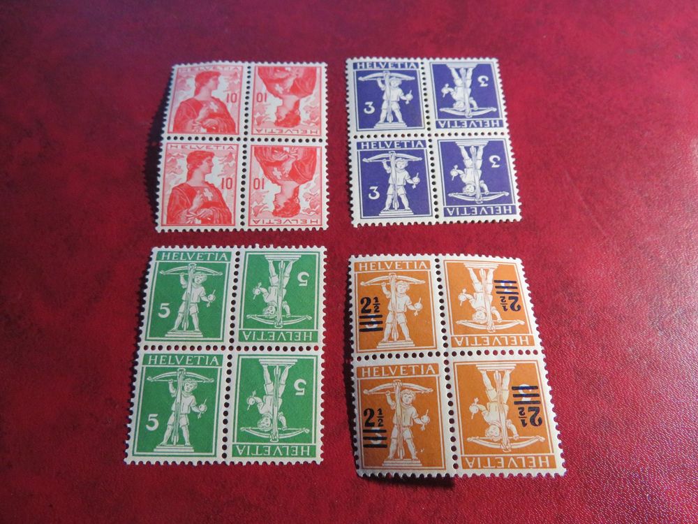 Kehrdrucke K4, K6, K7III, K13, im 4er Block postfrisch** | Kaufen auf Ricardo