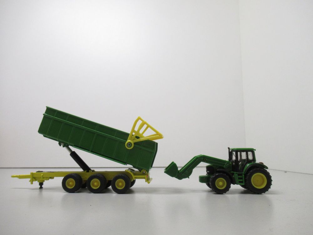 SIKU John Deere Traktor mit Frontlader + Kipper o. OVP 1:87 (Gebraucht ...