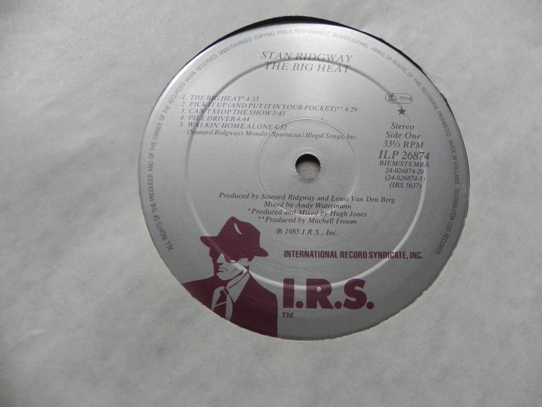 LP USA Folk Rock Sänger Stan Ridgway 1985 The big Heat (Gebraucht) in ...