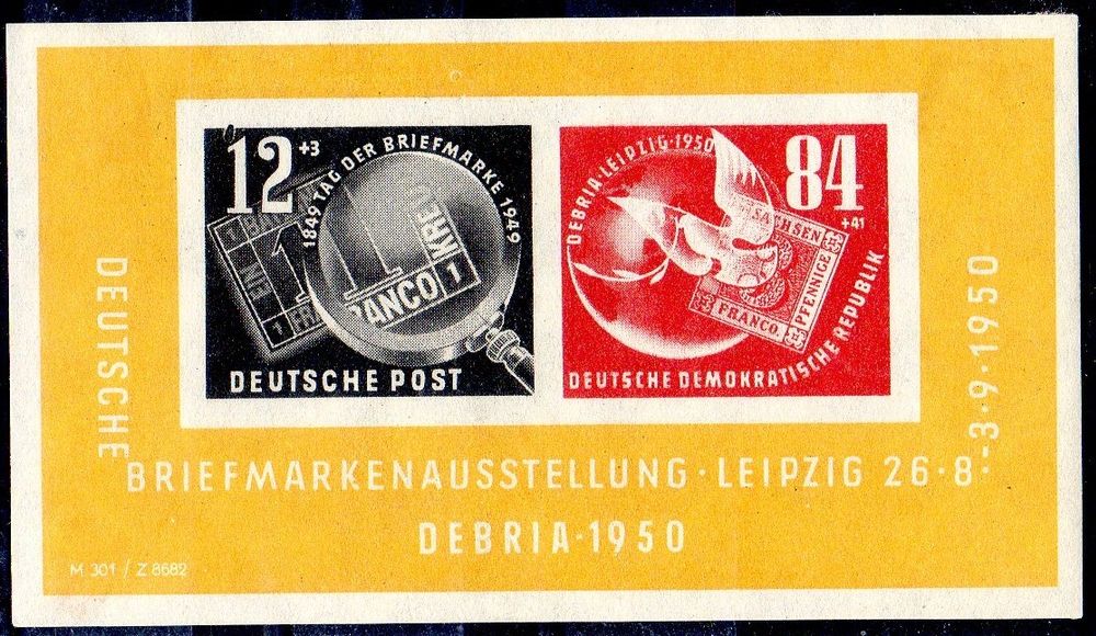 DEUTSCHE BRIEFMARKENAUSSTELLUNG LEIPZIG 1949 BLOCK ** (Neu (gemäss Beschreibung)) in Losone für ...