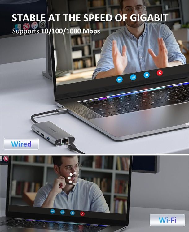 USB C Ethernet Multiport Adapter Hub kompatibel für Macbook (Neu und originalverpackt) in ...