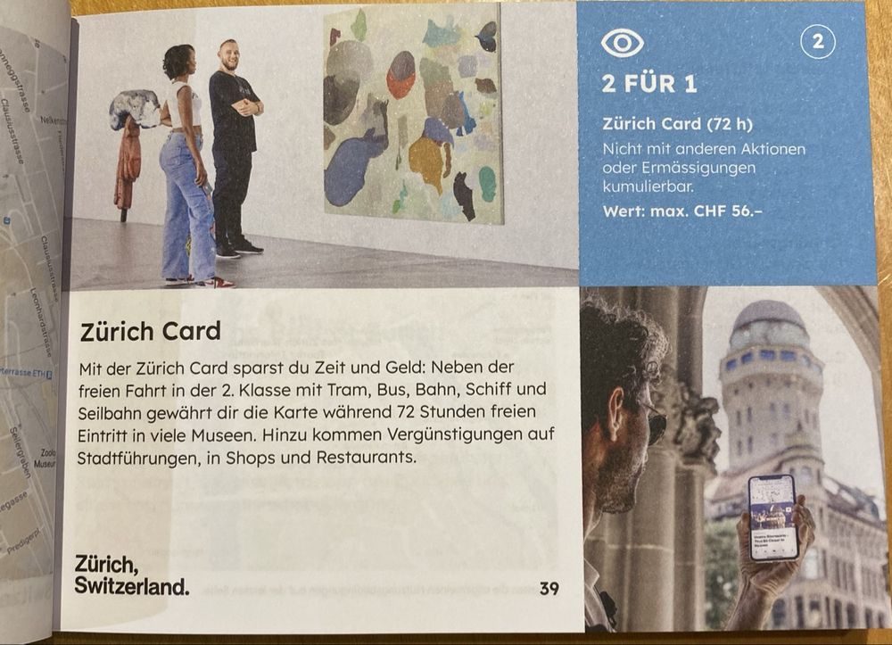 2 für 1 Zürich Card (Neu (gemäss Beschreibung)) in Watt für CHF 7 – mit ...