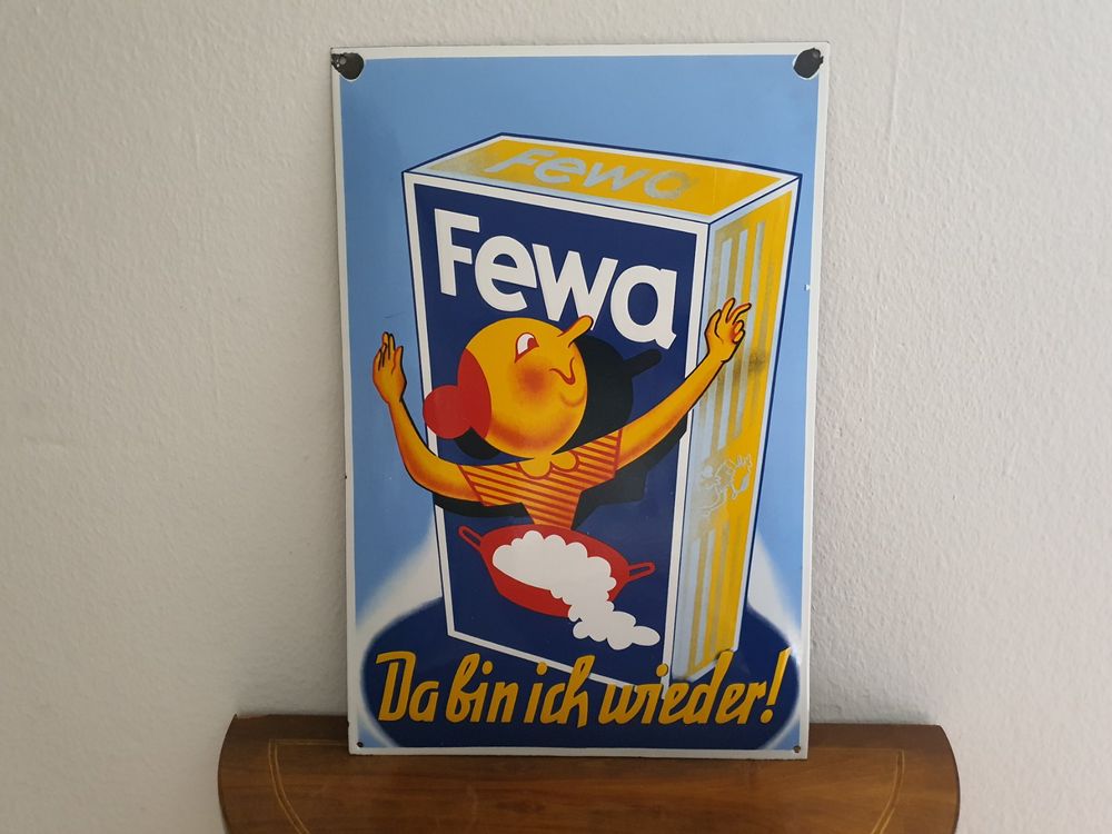 Grosses Emailschild Fewa Waschmittel Emaille Schild Reklame | Kaufen ...