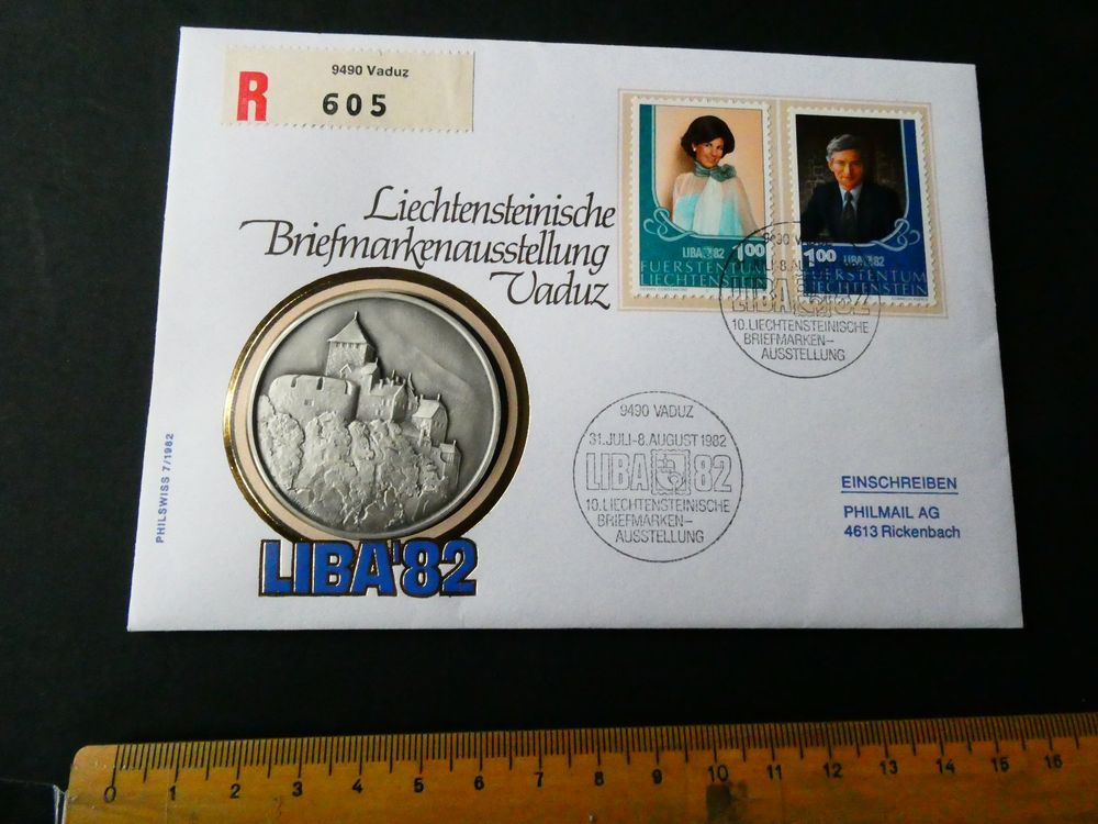 Liechtenstein 1982, LIBA'82 - Medaille / Münzbrief (Neu (gemäss Beschreibung)) in Hinterforst ...