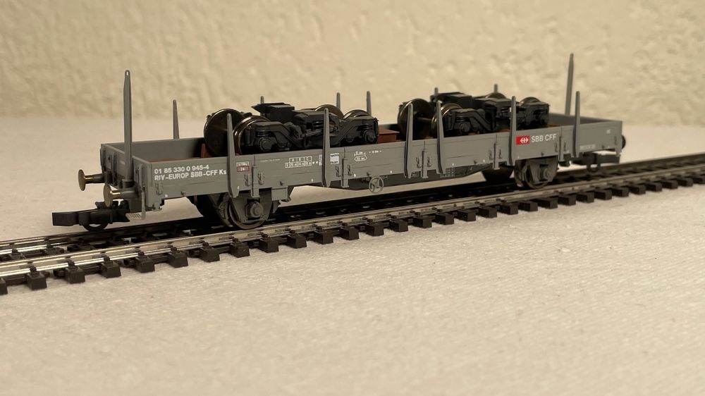 Roco 9803 - SBB Ks Rungenwagen mit EC Drehgestellen - NEU (Neu und originalverpackt) in ...