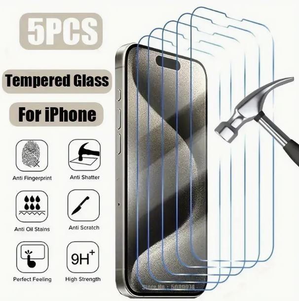 5 Stück - Panzerglas iPhone 16 Pro Displayschutz (Neu und ...