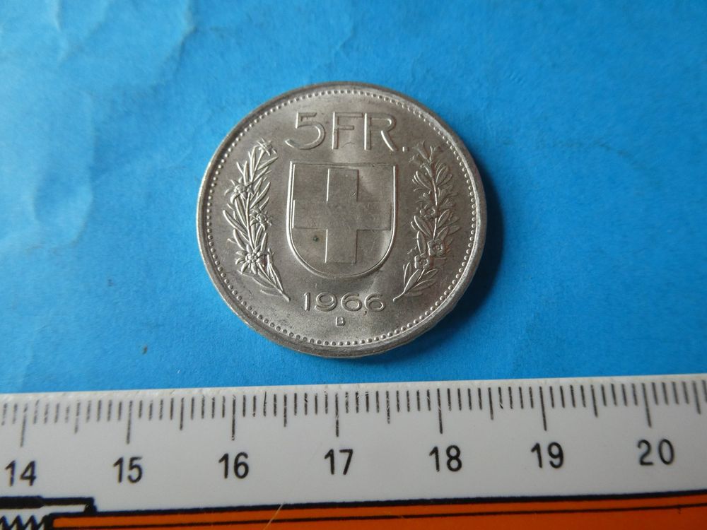 Schweiz 1966, 5 Franken - Silber (Gebraucht) in Hinterforst für CHF 8 – mit Lieferung auf ...