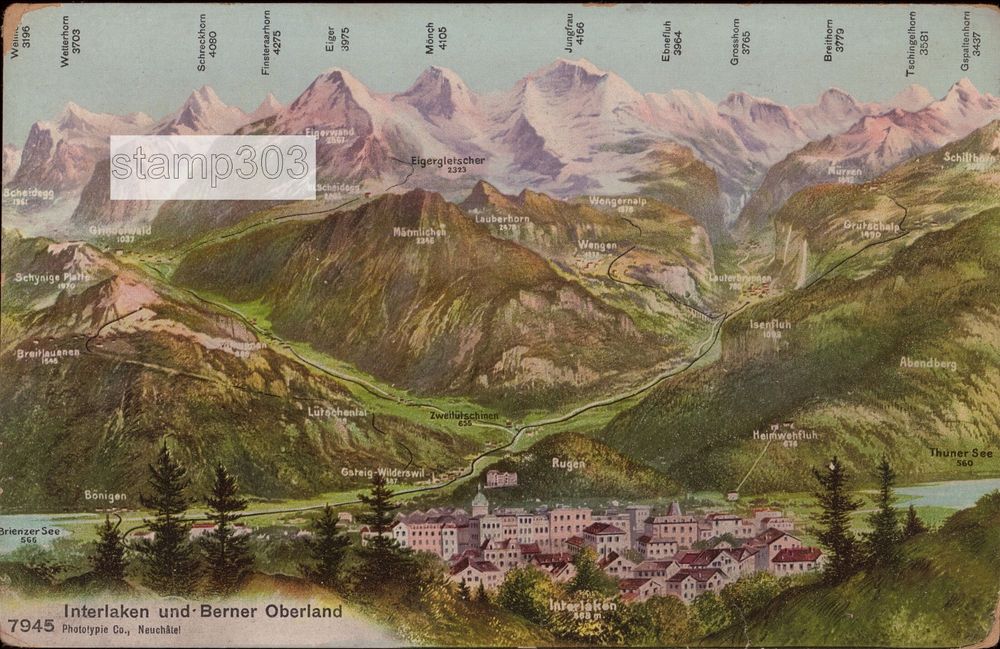 AK Berner Oberland - Eiger Mönch Jungfrau - Interlaken | Kaufen auf Ricardo