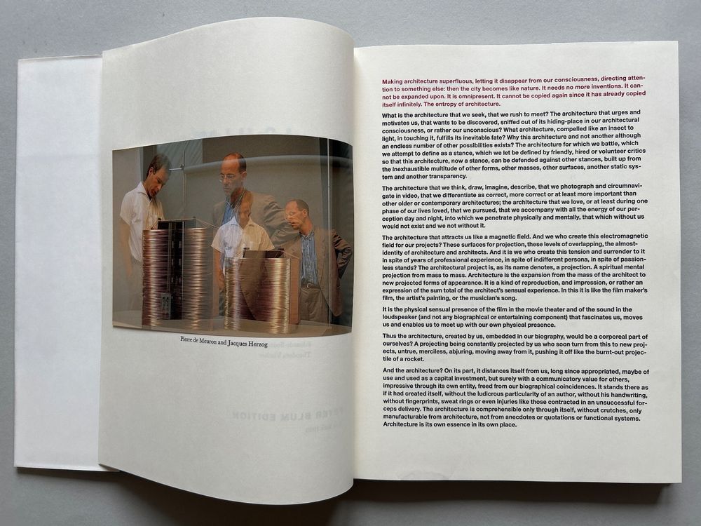 Architektur: HERZOG & de MEURON. Fotos von Thomas RUFF. (Gebraucht) in Zürich für CHF 168 – mit ...