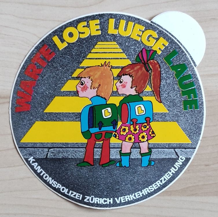 KP Zürich-Verkehrserziehung, Warte Lose Luege Lauf, Sticker (D'occasion ...
