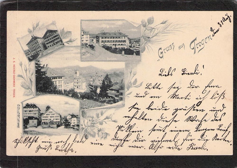 Lichtdruck : Gruss aus Trogen AR , gel. 1898 (Gebraucht) in Reichenburg für CHF 24 – mit ...