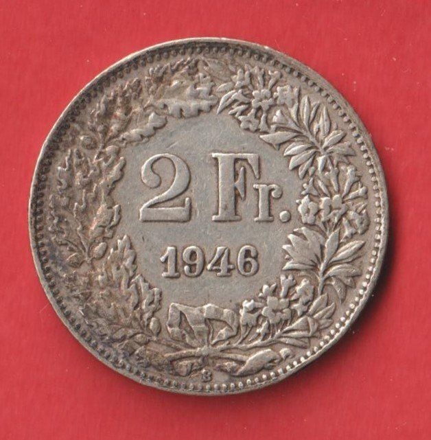2 Franken 1946 B ( Silber ) Natürliche Patina (ungereinigt) (Gebraucht) in Oensingen für CHF 9.9 ...