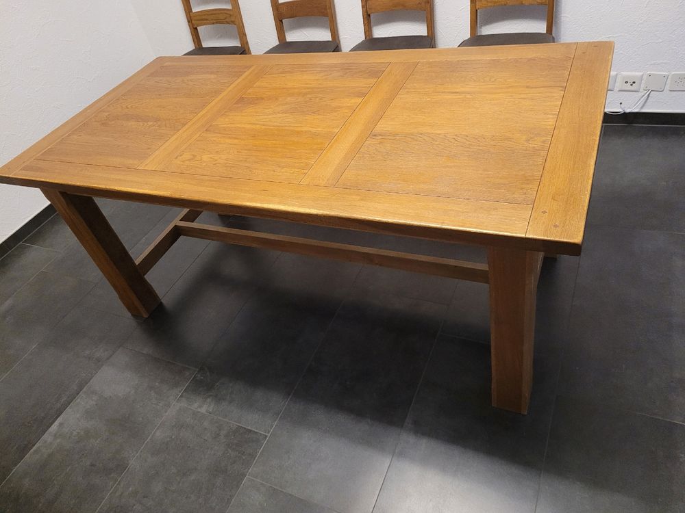 Massiver Esstisch Eiche rustikal 180x90cm | Kaufen auf Ricardo