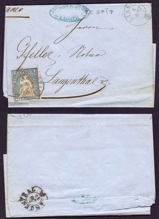 Faltbrief mit Inhalt 1860 (Antik) in Flamatt für CHF 20 – mit Lieferung auf Ricardo kaufen