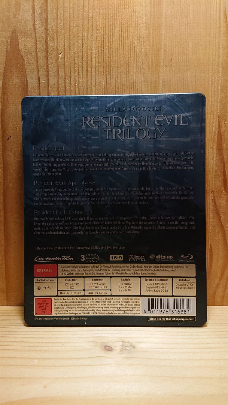 RESIDENT EVIL 1 bis 3 Blu-Ray Steelbook (Gebraucht) in Wilderswil für ...