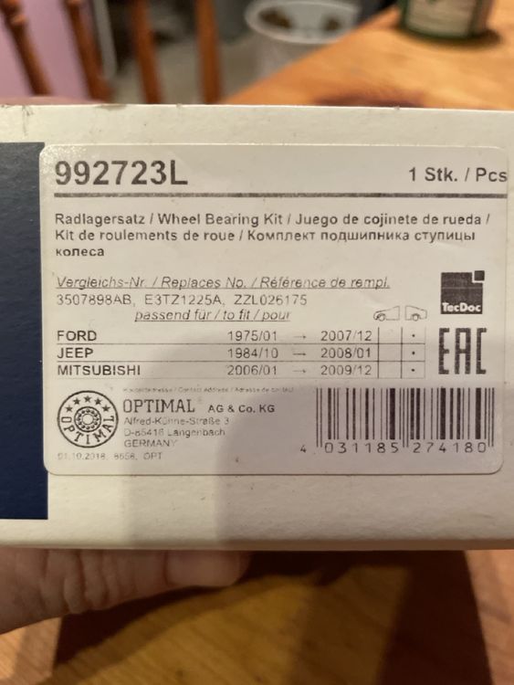 Radlager Mustang bullit 08 hinten (Gebraucht) in Mettmenstetten für CHF ...