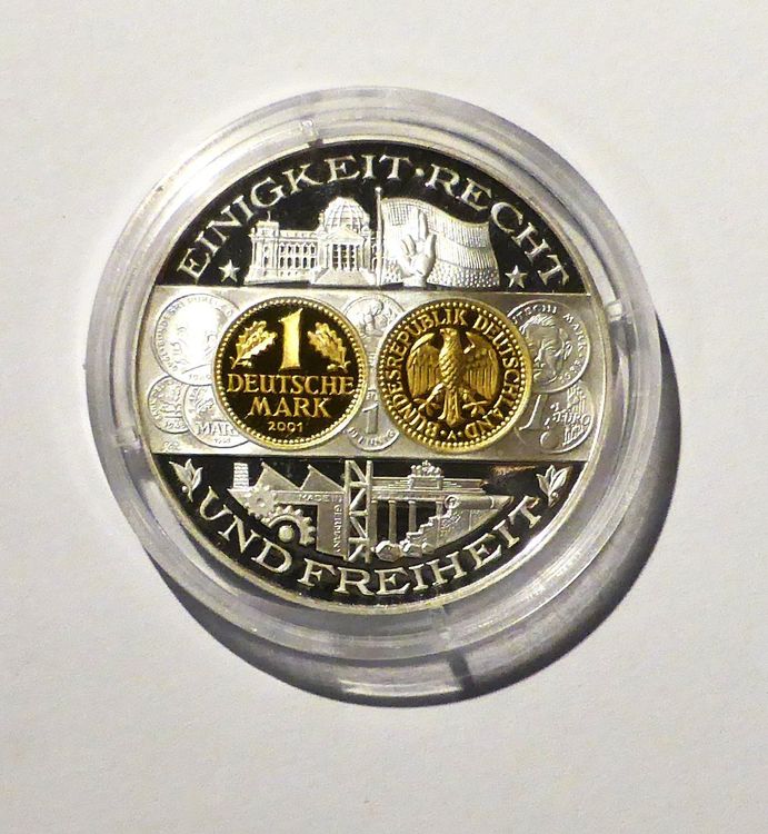 20g Silber/Gold 999 Med. "D Münz-Geschichte" Einigkeit-Recht (Neu und ...