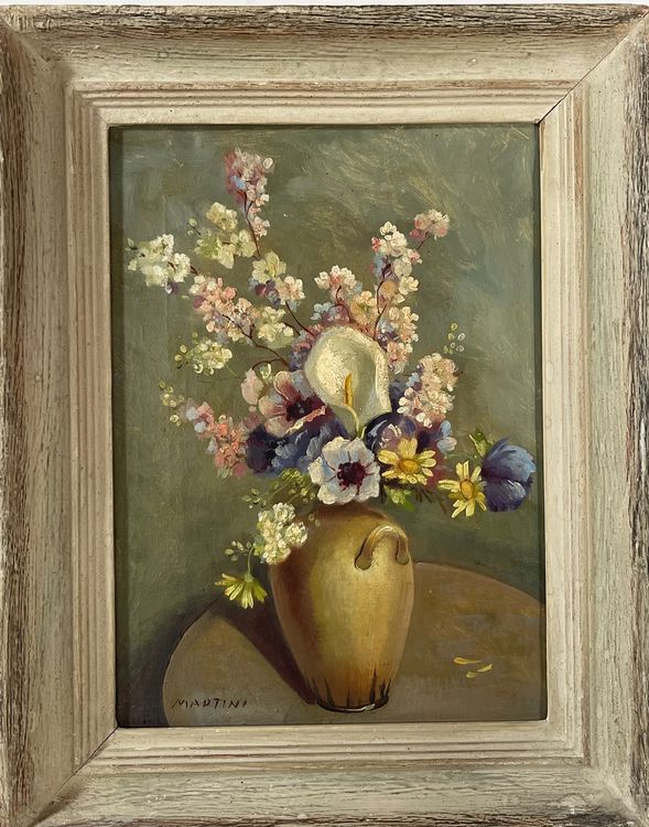 Stillleben Gemälde mit Blumen mit vase von Martini | Kaufen auf Ricardo