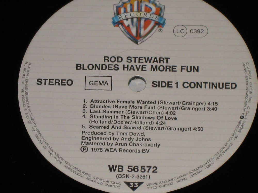 LP - ROD STEWART - BLONDES HAVE MORE FUN | Kaufen auf Ricardo