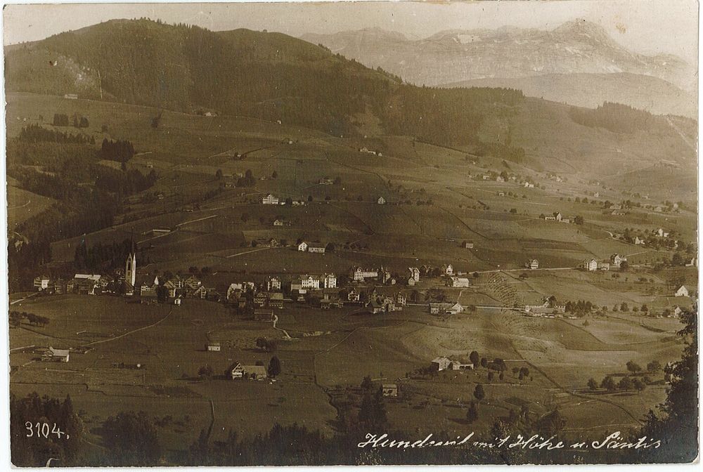 AR 37 Foto-AK HUNDWIL mit Höhe u. Säntis 1919 (Gebraucht) in Fribourg ...
