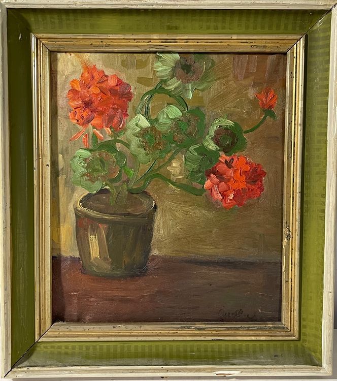 Stillleben Gemälde mit Blumen unleserlich Signiert | Kaufen auf Ricardo