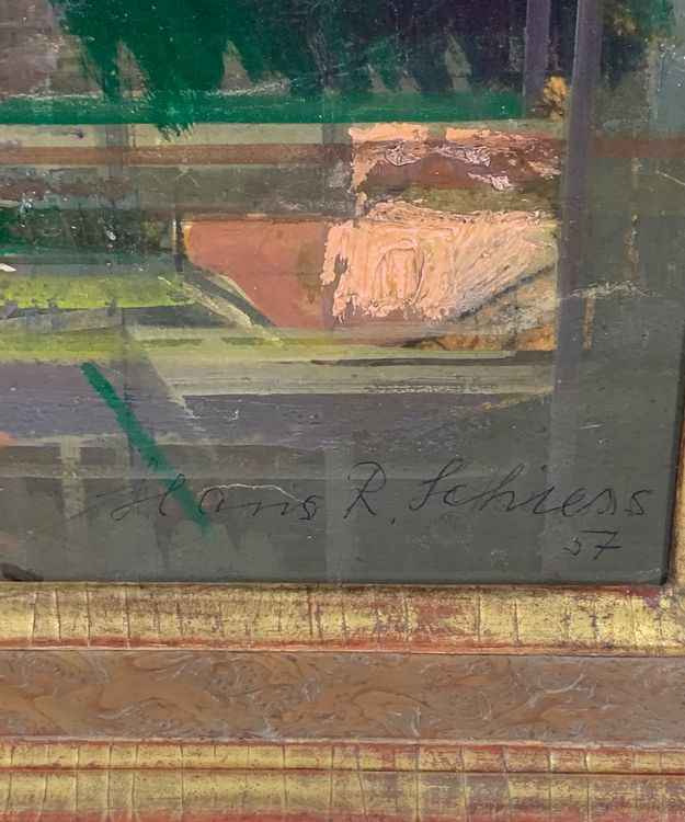 Hans Rudolf Schiess (1904-1978) Gemälde grüne Ringe (Gebraucht) in Root ...