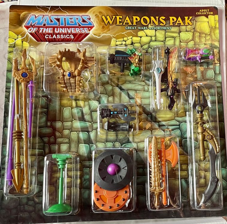 Motu Classics: 4 Weapons Pack, 1 Weapons Rack, 5 OVP 4 Mailr | Kaufen ...